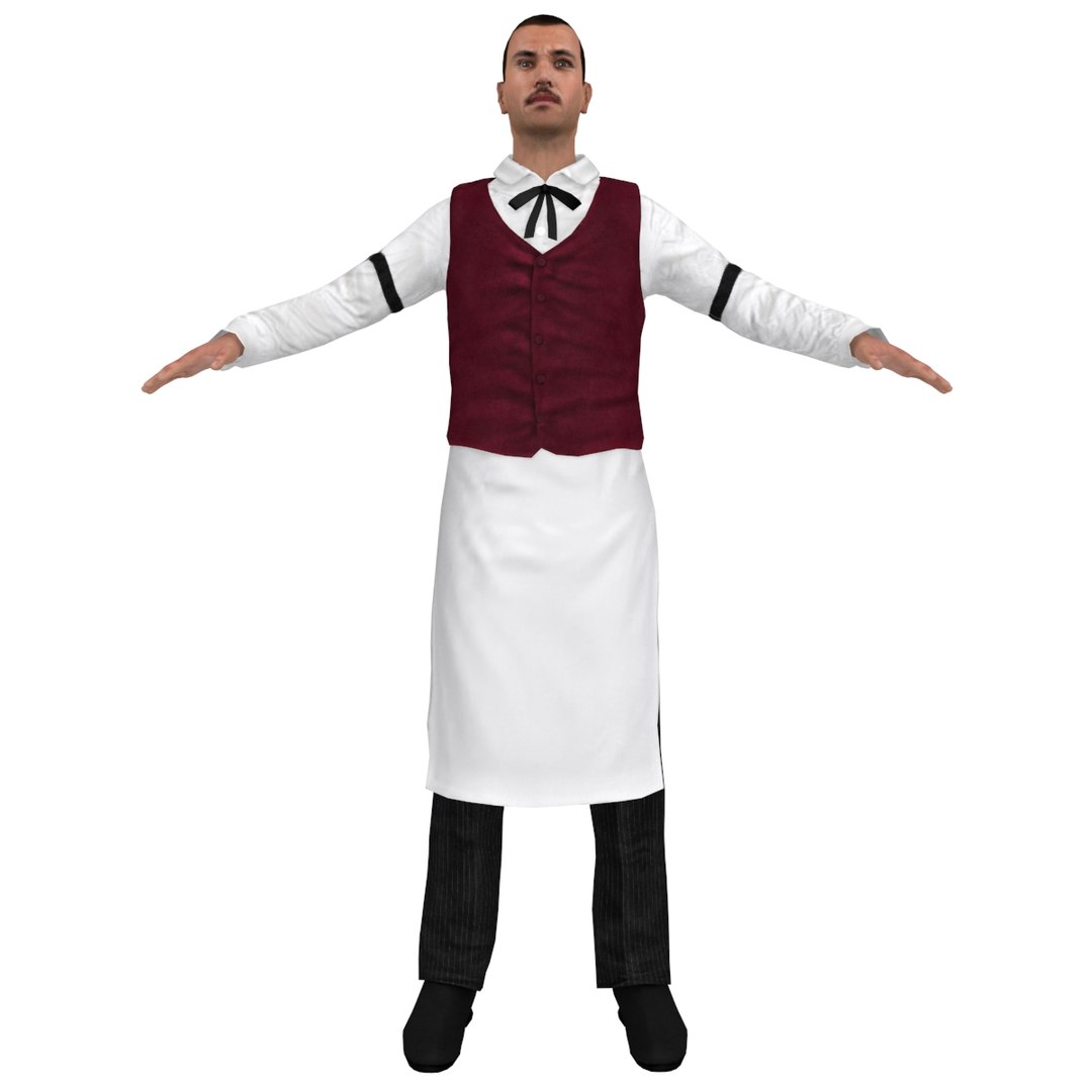 3d wild west bartender