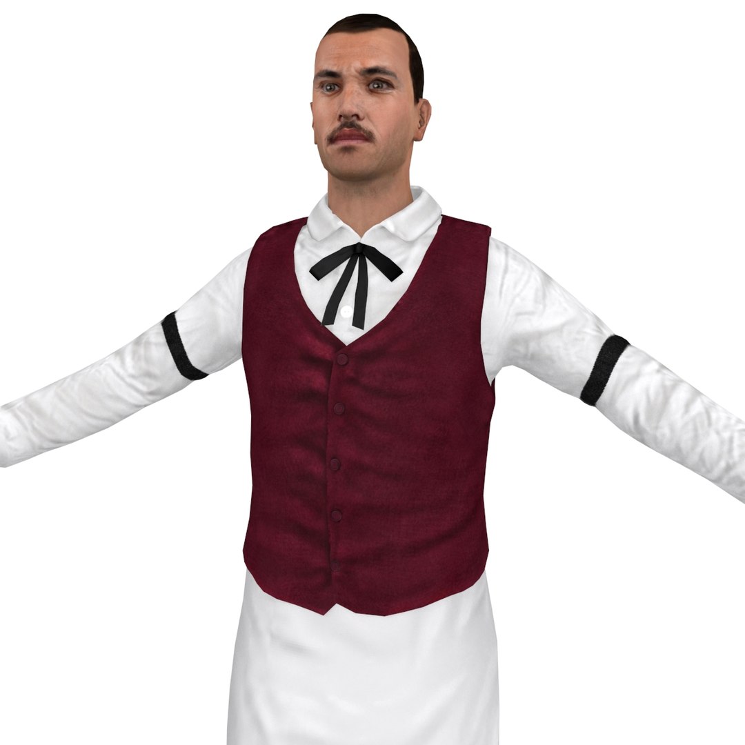 3d wild west bartender