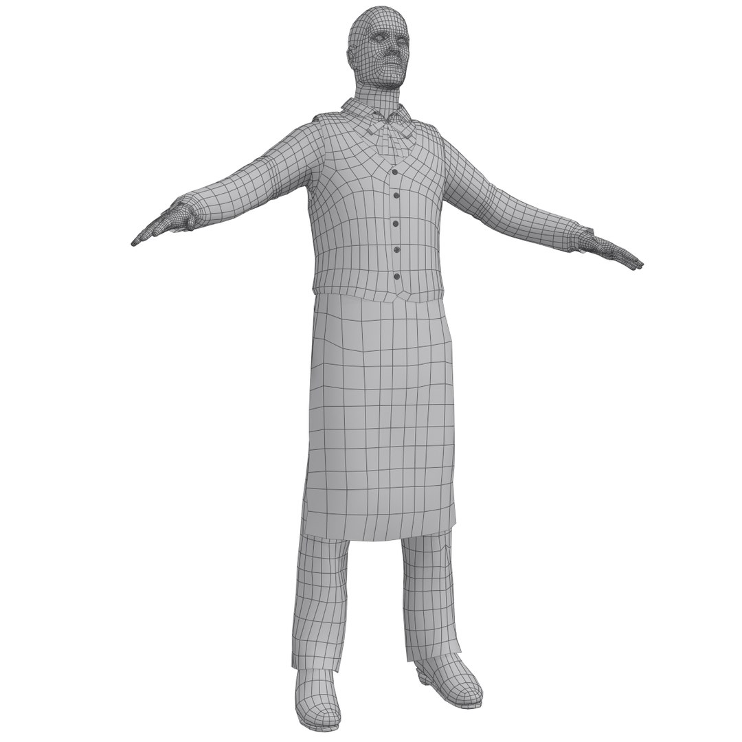 3d wild west bartender