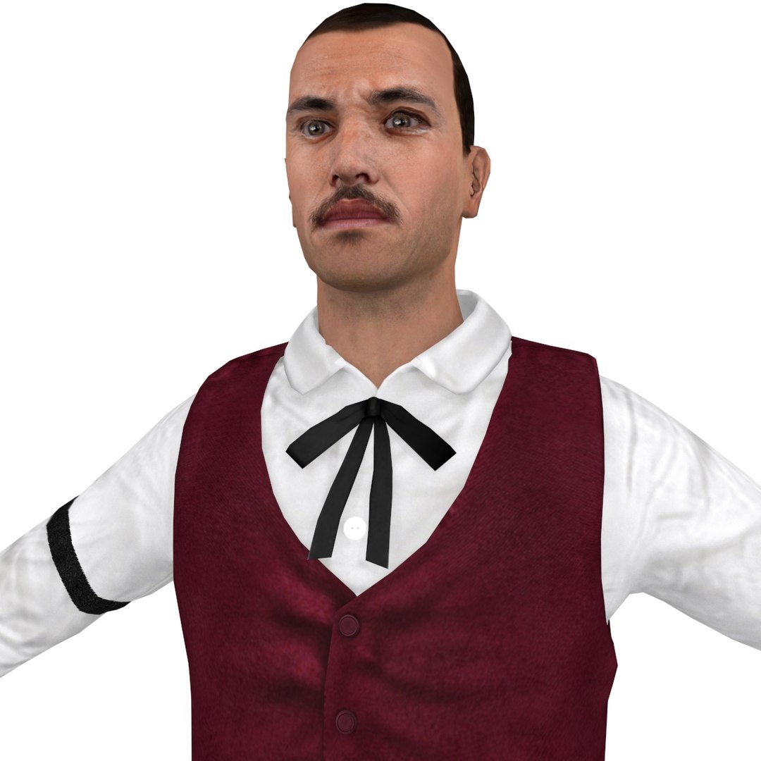 3d wild west bartender