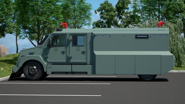 3D Armored Anti Riot Truck Green Rigged - TurboSquid 1971909