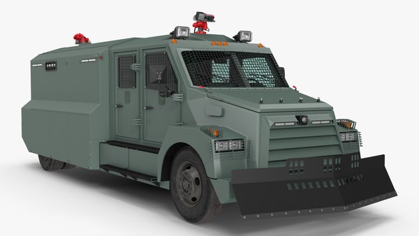 3D Armored Anti Riot Truck Green Rigged - TurboSquid 1971909