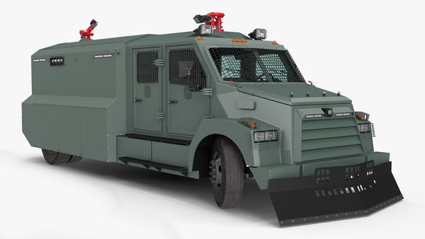 3D Armored Anti Riot Truck Green Rigged - TurboSquid 1971909