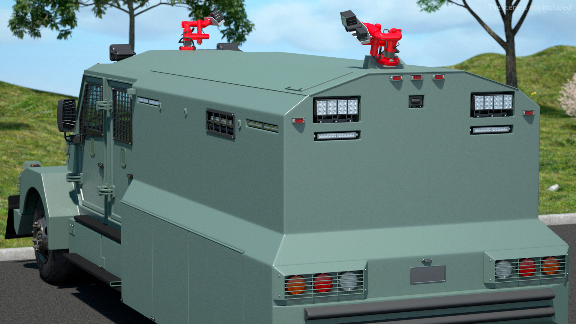 3D Armored Anti Riot Truck Green Rigged - TurboSquid 1971909