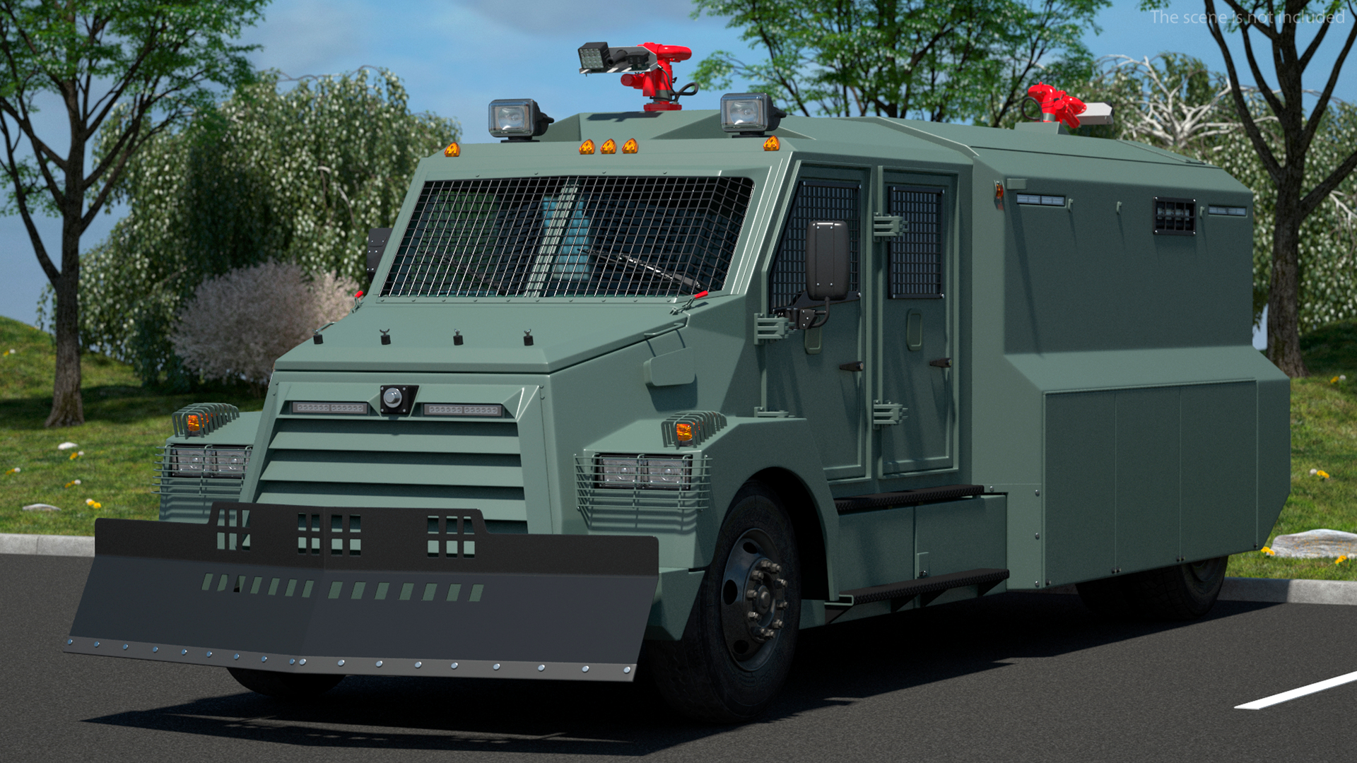 3D Armored Anti Riot Truck Green Rigged - TurboSquid 1971909