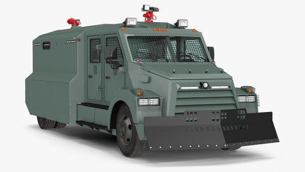 3D Armored Anti Riot Truck Green Rigged - TurboSquid 1971909