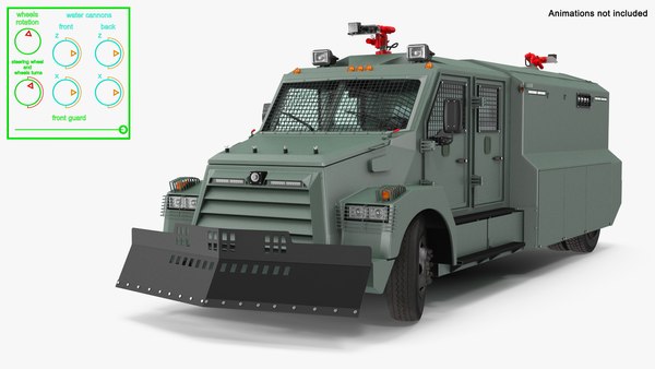 3D Armored Anti Riot Truck Green Rigged - TurboSquid 1971909