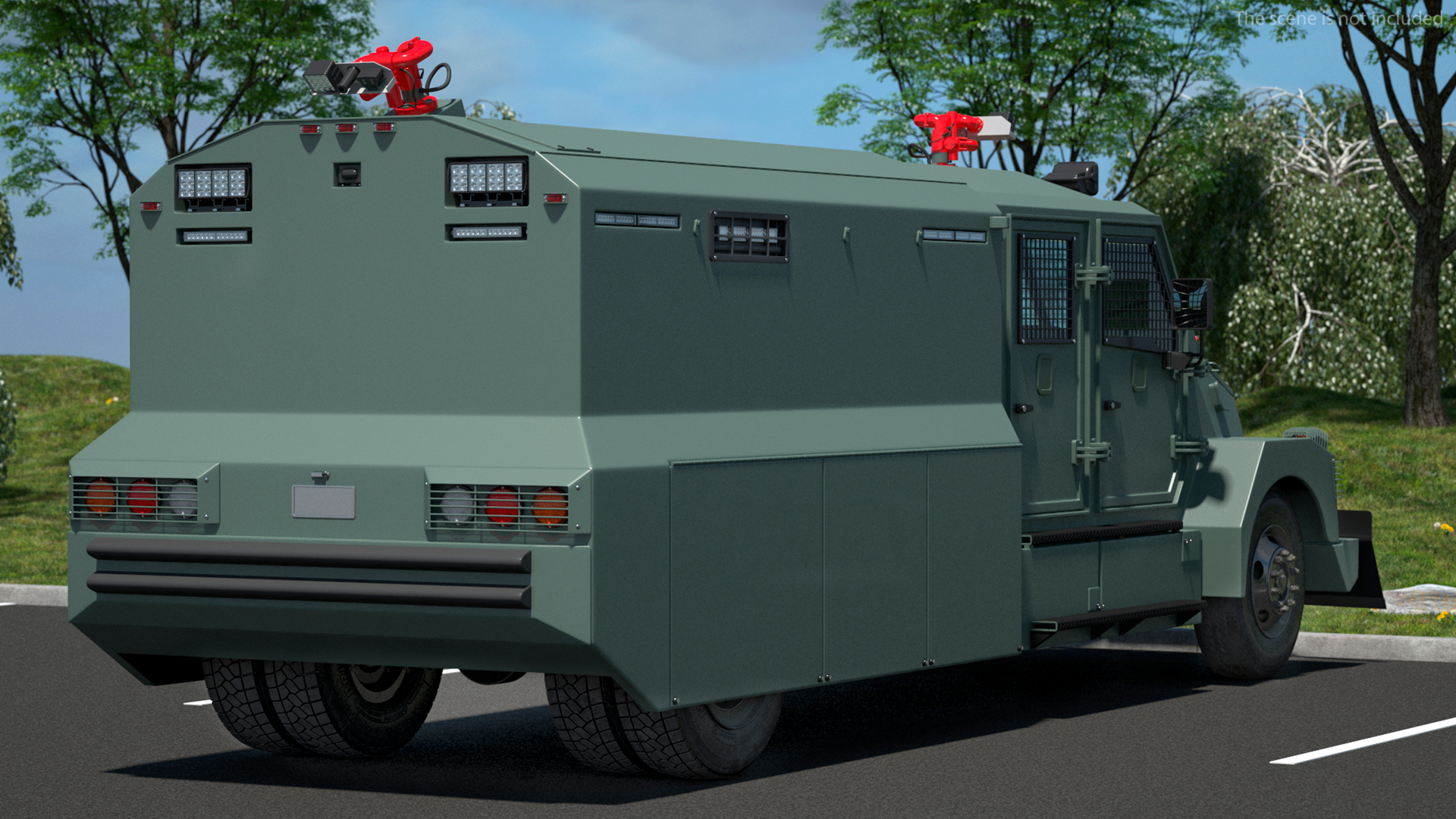 3D Armored Anti Riot Truck Green Rigged - TurboSquid 1971909