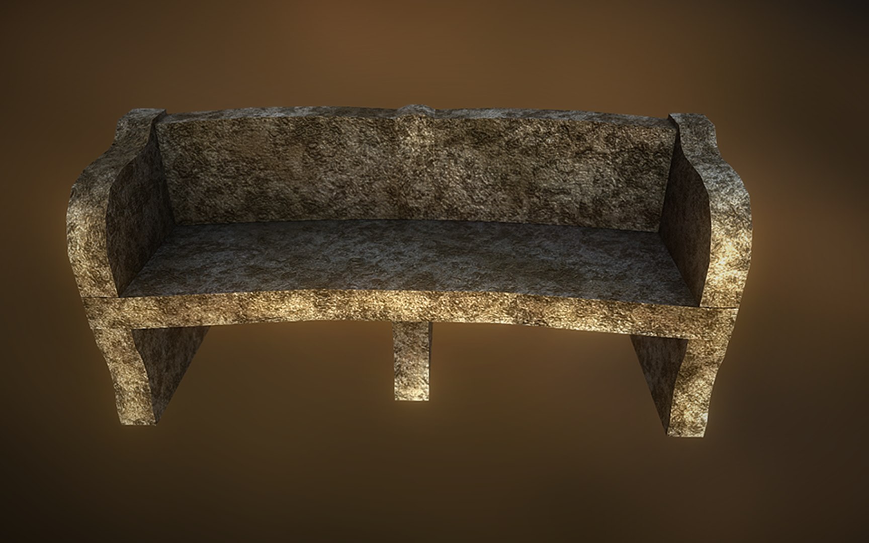 3d Stone Bench