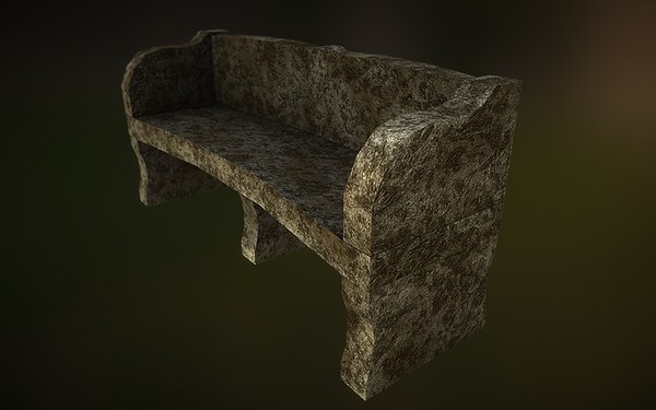 3d stone bench