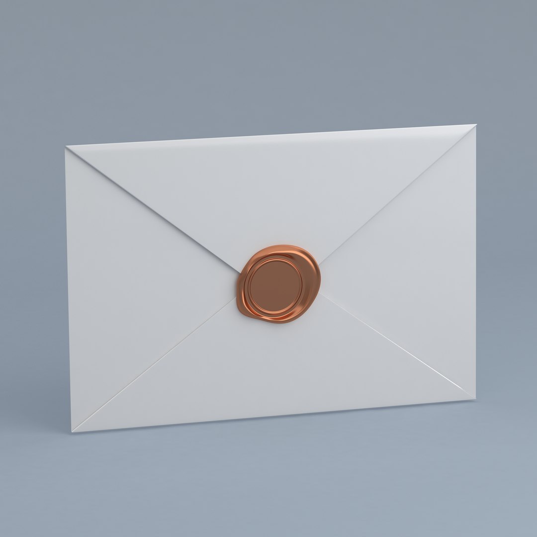 3D Envelope With Copper Seal Model - TurboSquid 2372116