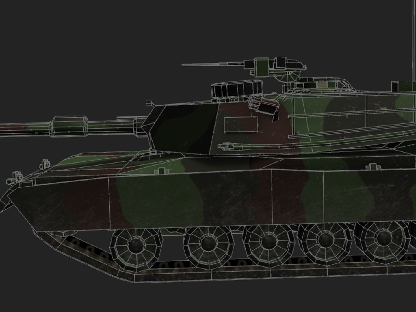 3d Model M1a1 Abrams Tank Army