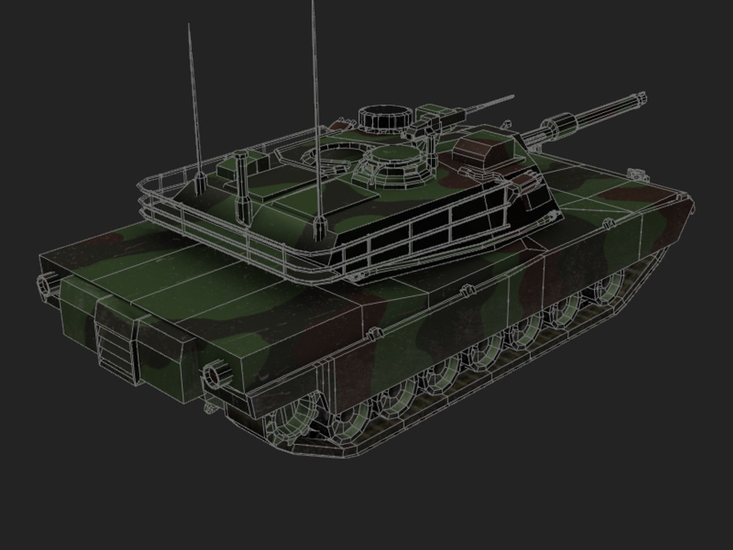 3d Model M1a1 Abrams Tank Army