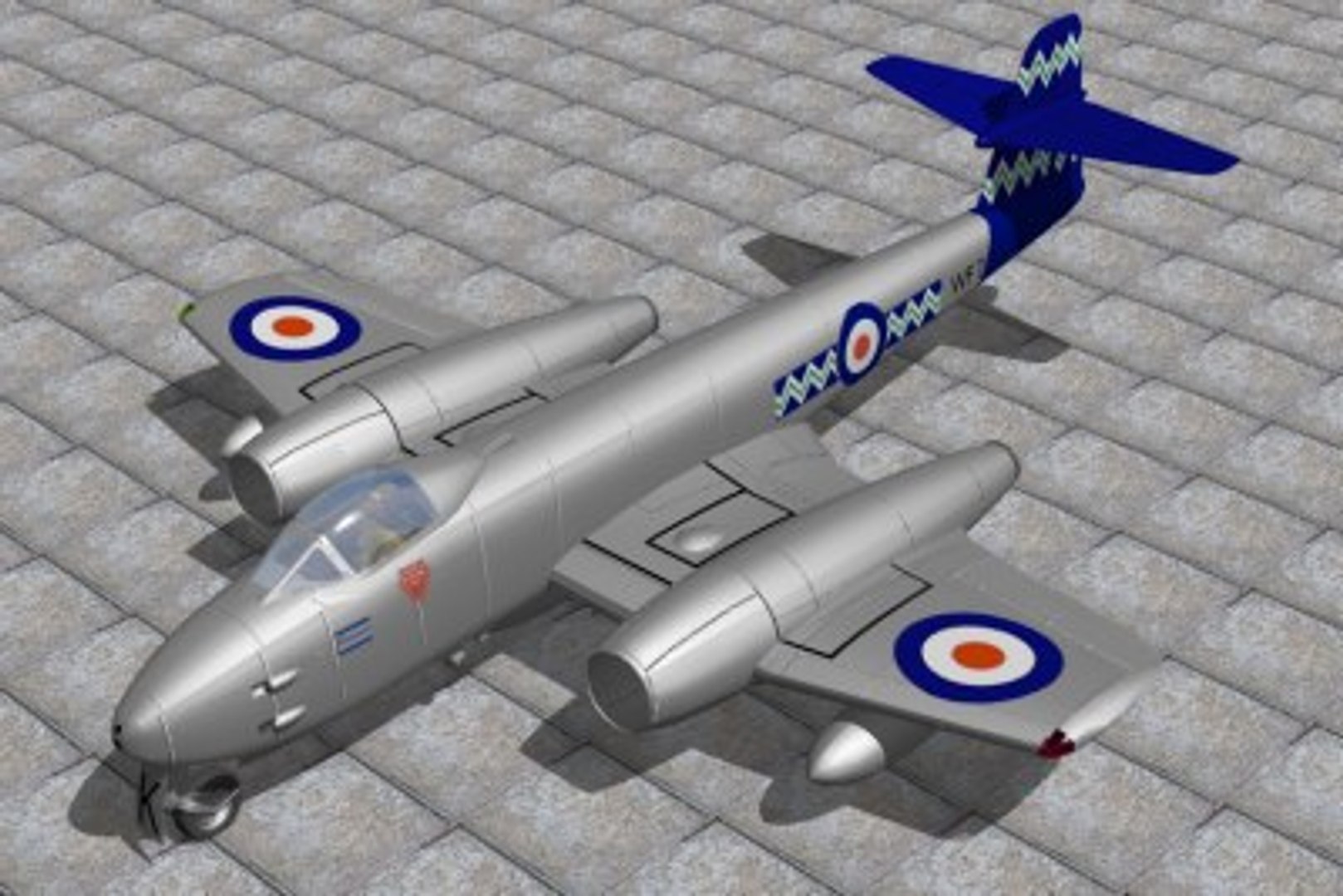 3d Model Gloster Meteor Fighters Jet