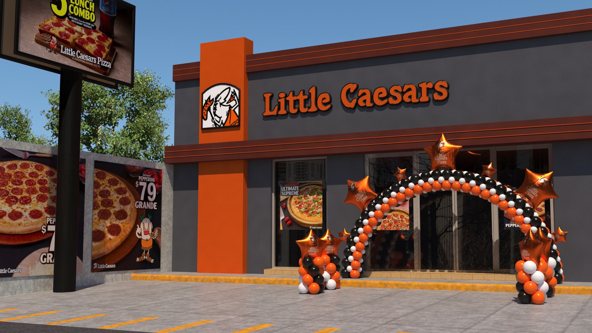 Little Caesars Building Arch Model - TurboSquid 1417580