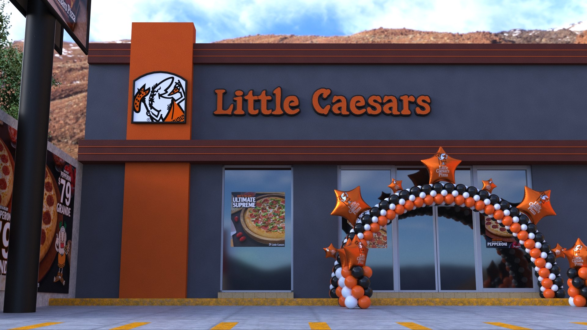 Little Caesars Building Arch Model - TurboSquid 1417580