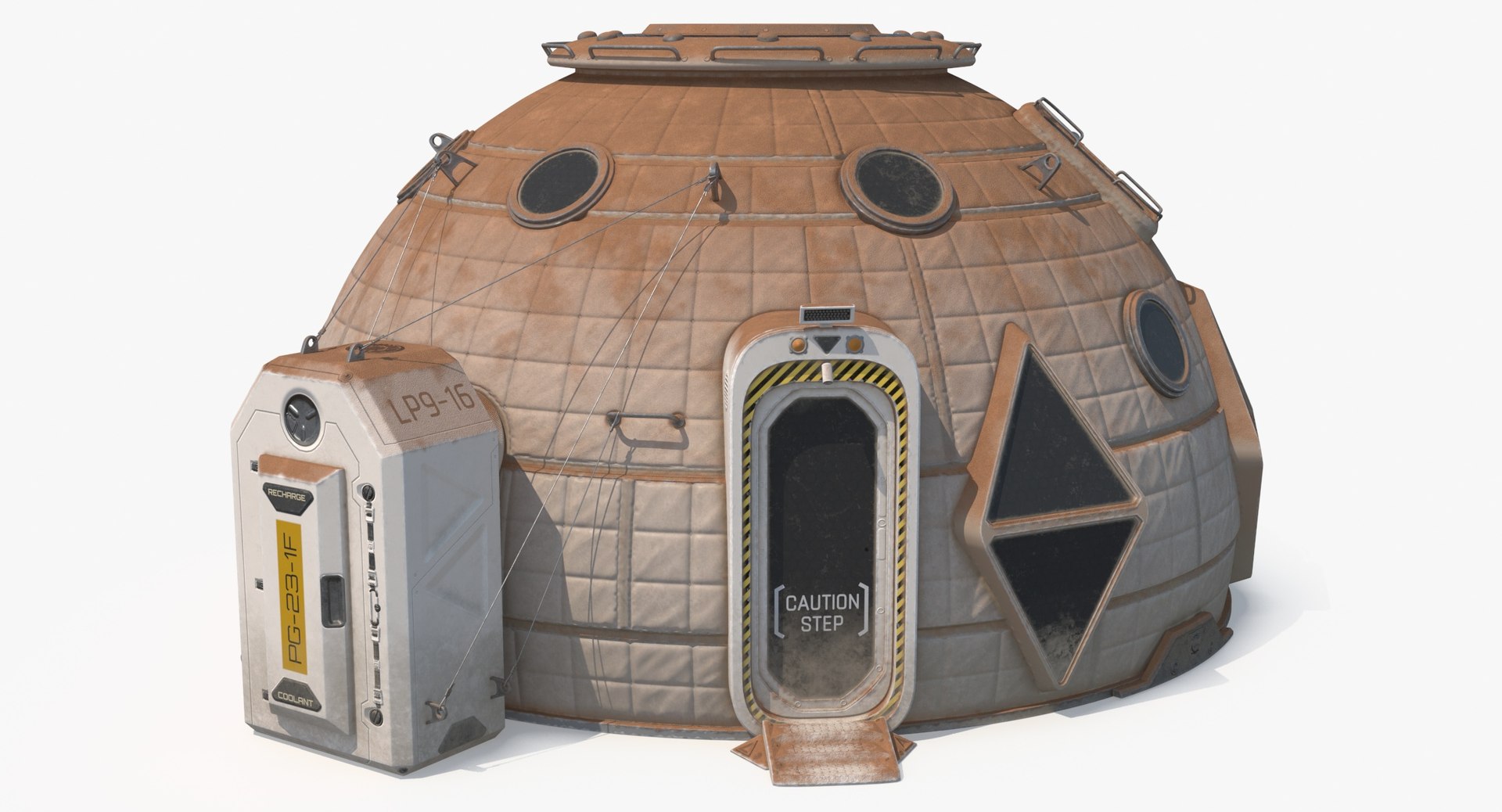 3D Space Colonization Habitation Pod 02 Clean and Dirty - TurboSquid ...