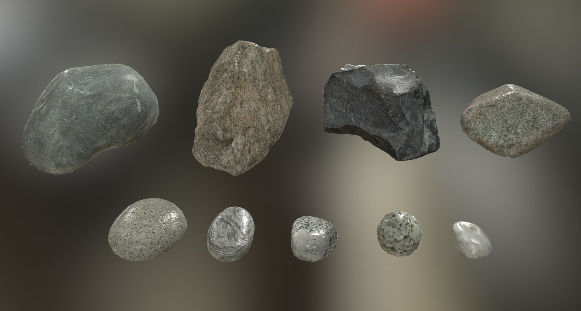 Stone Pebbles 3d Model
