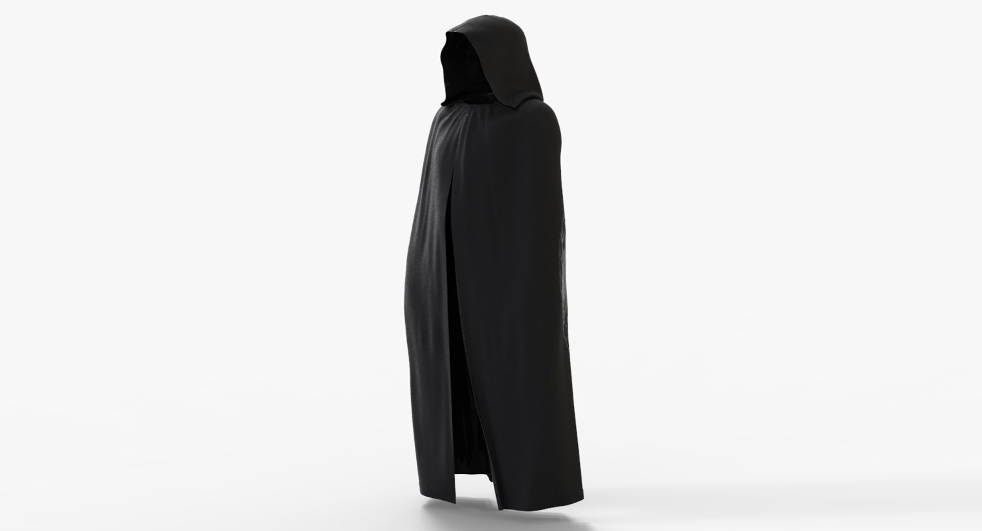 3D Model Black Cloak Long - TurboSquid 1399201