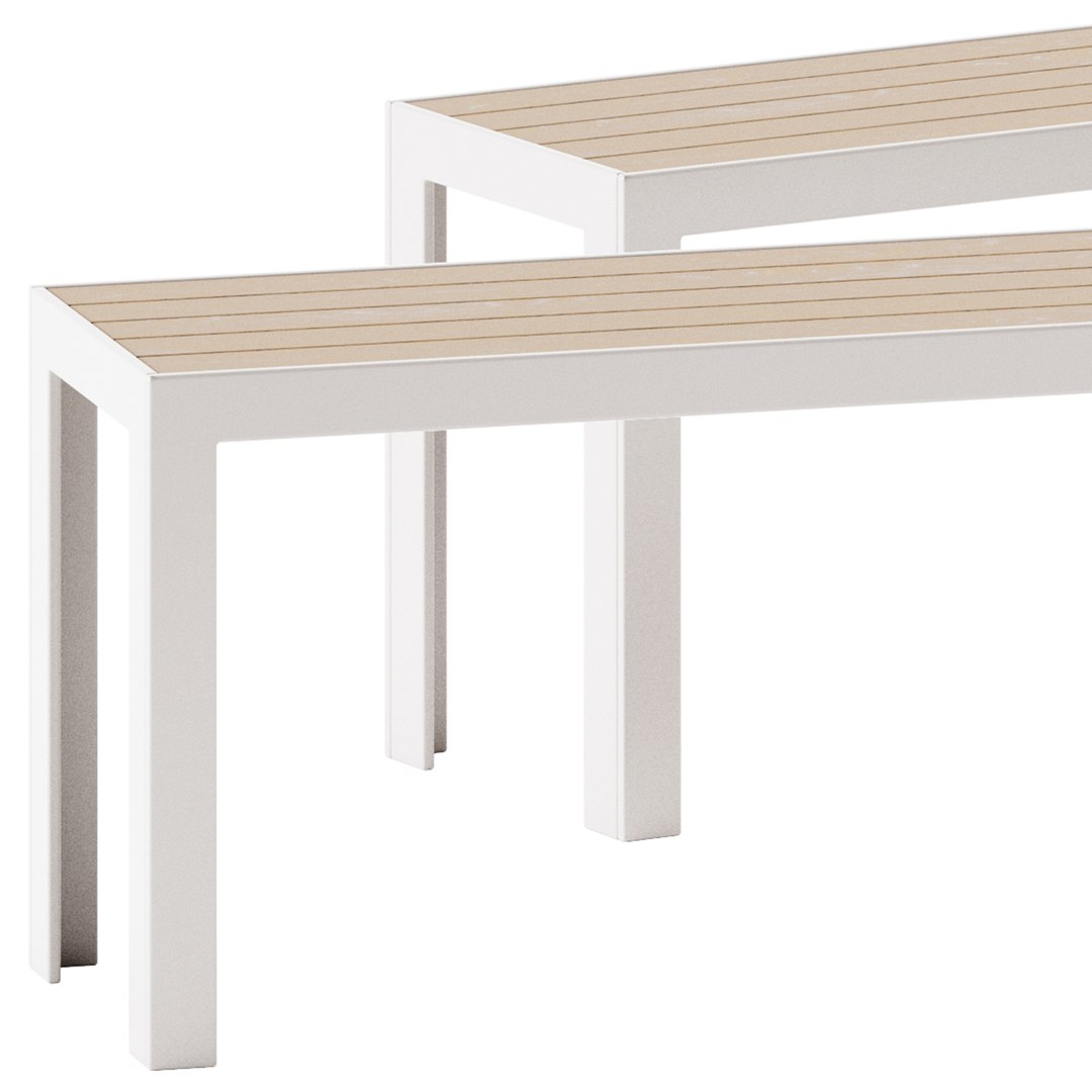 3D Model Areal Table And Wooden Bench By Nola Industrier - TurboSquid ...