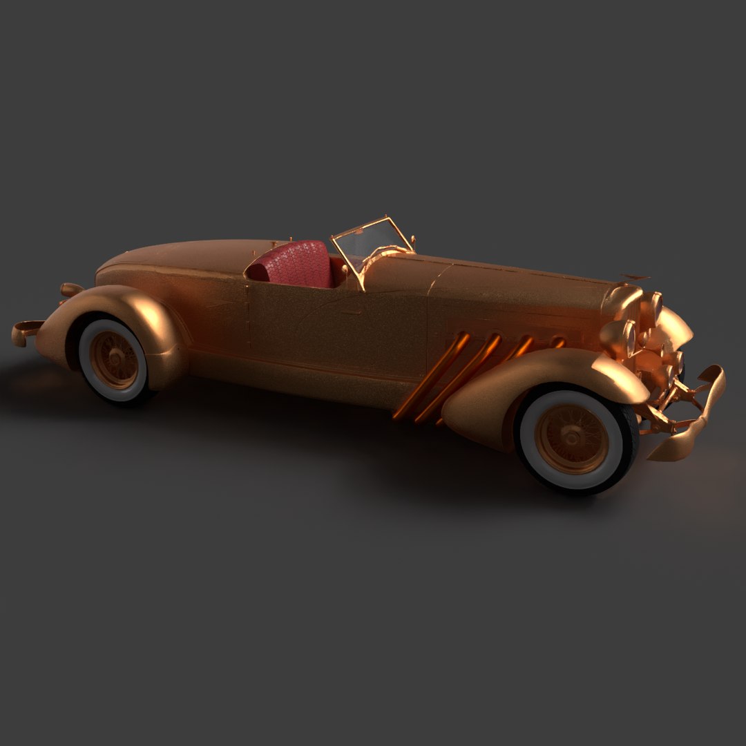 Golden Vintage Car 3D Model - TurboSquid 2346447