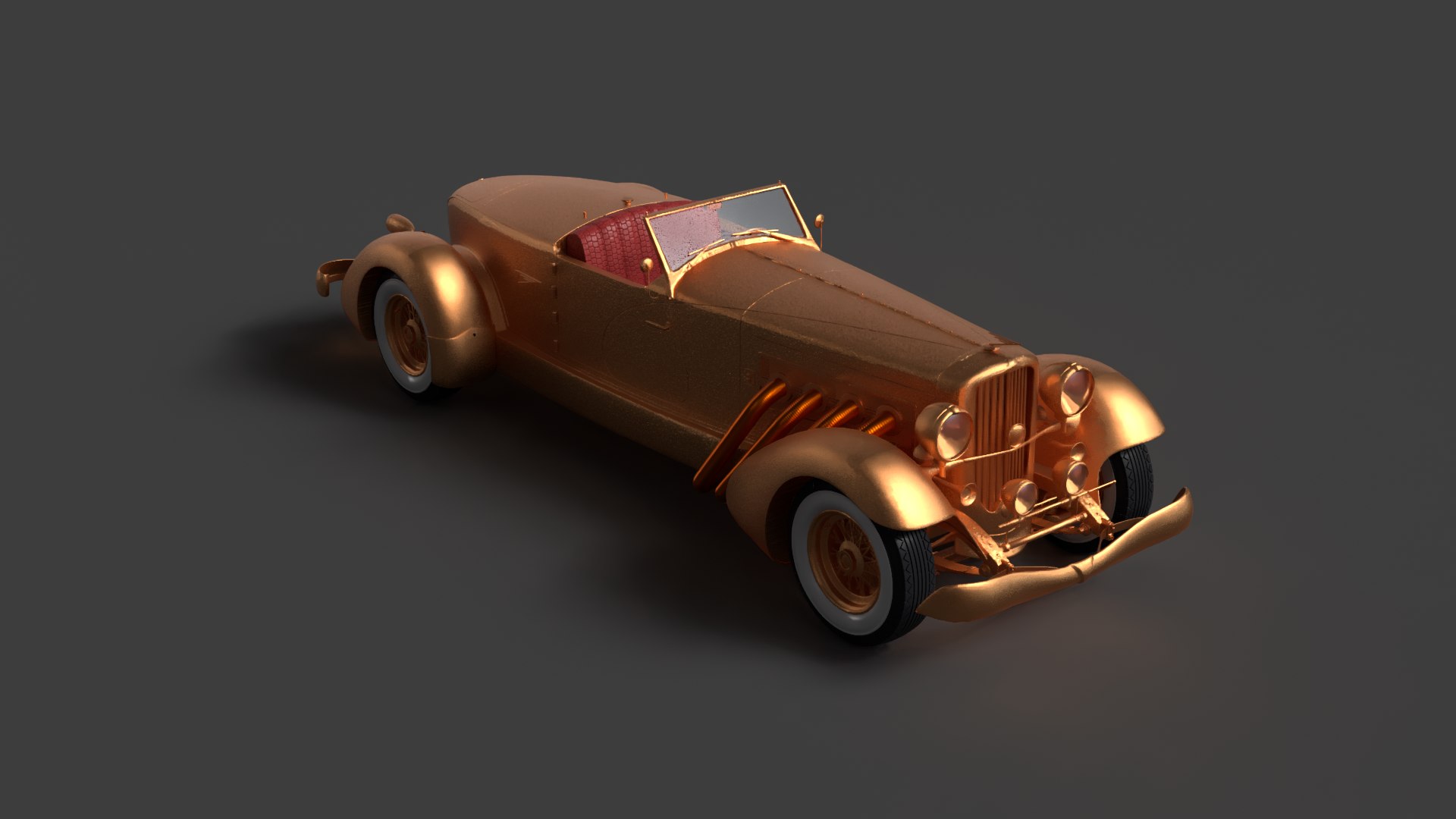 Golden Vintage Car 3D Model - TurboSquid 2346447