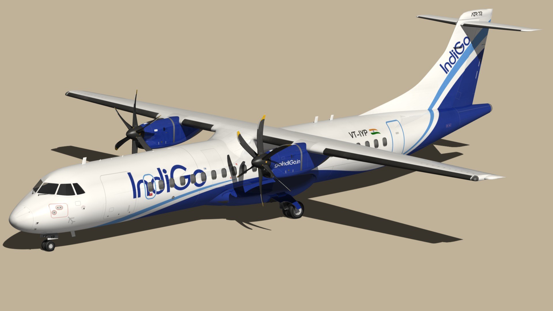 3D Atr 72 Indigo Airlines - TurboSquid 1650358