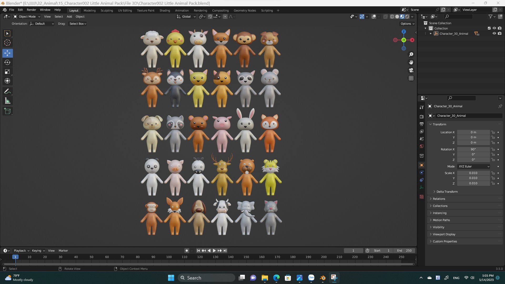 3D Model Character002 Little Animal Pack 3D - TurboSquid 2069952