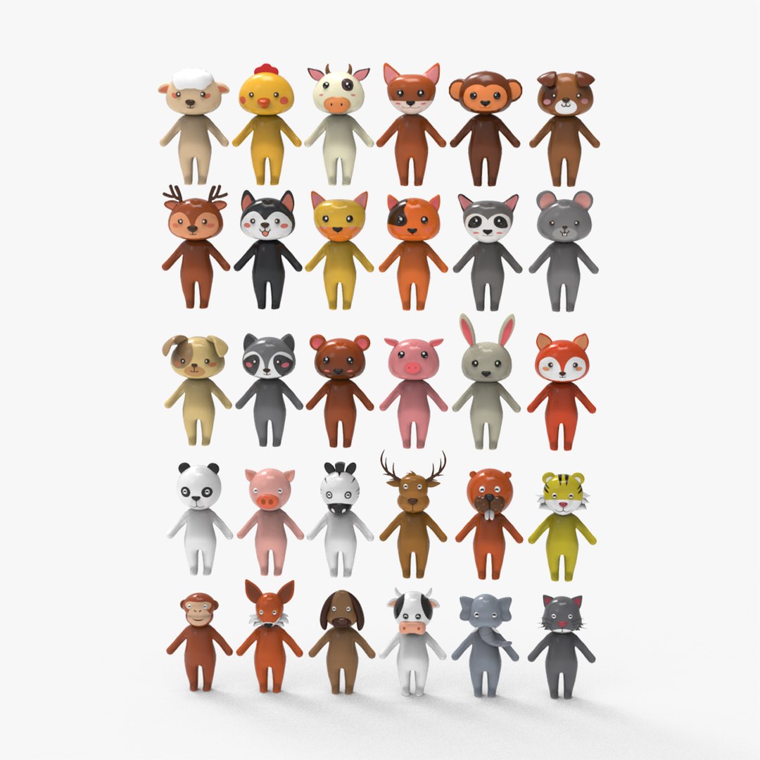 3D Model Character002 Little Animal Pack 3D - TurboSquid 2069952
