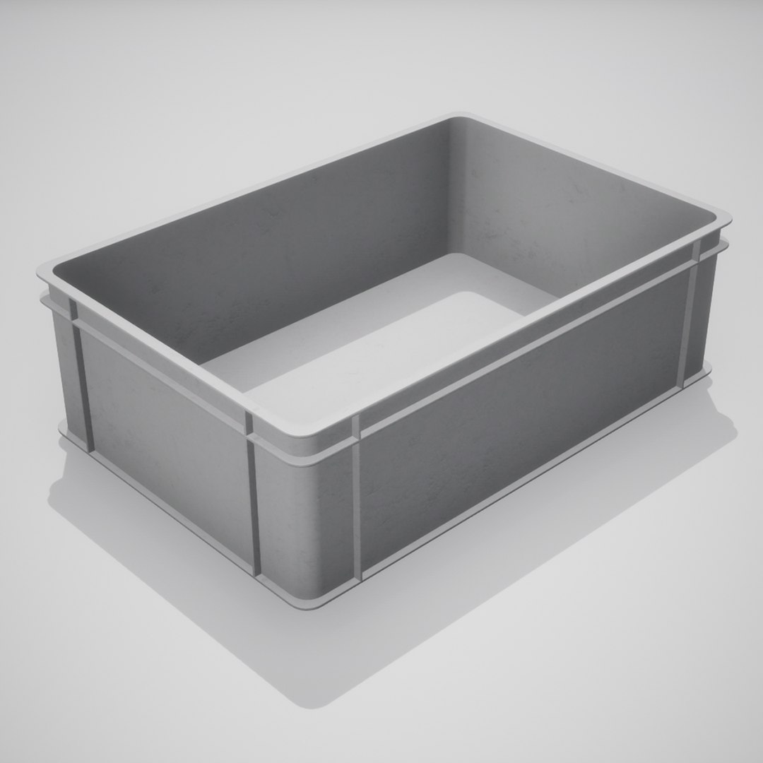 Plastic Stacking Box Gray 3D - TurboSquid 1300583