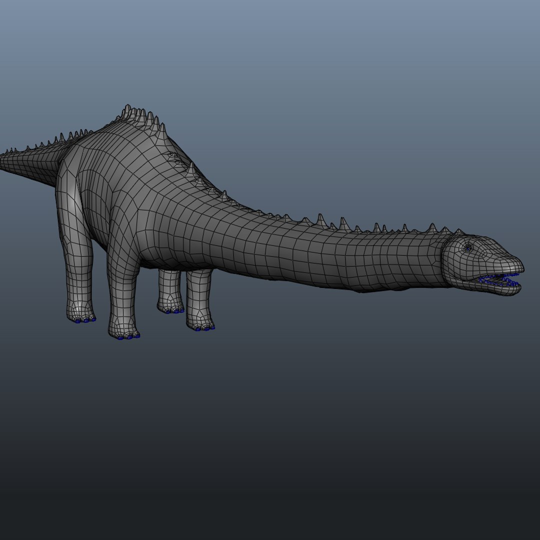 rigged diplodocus 3d model
