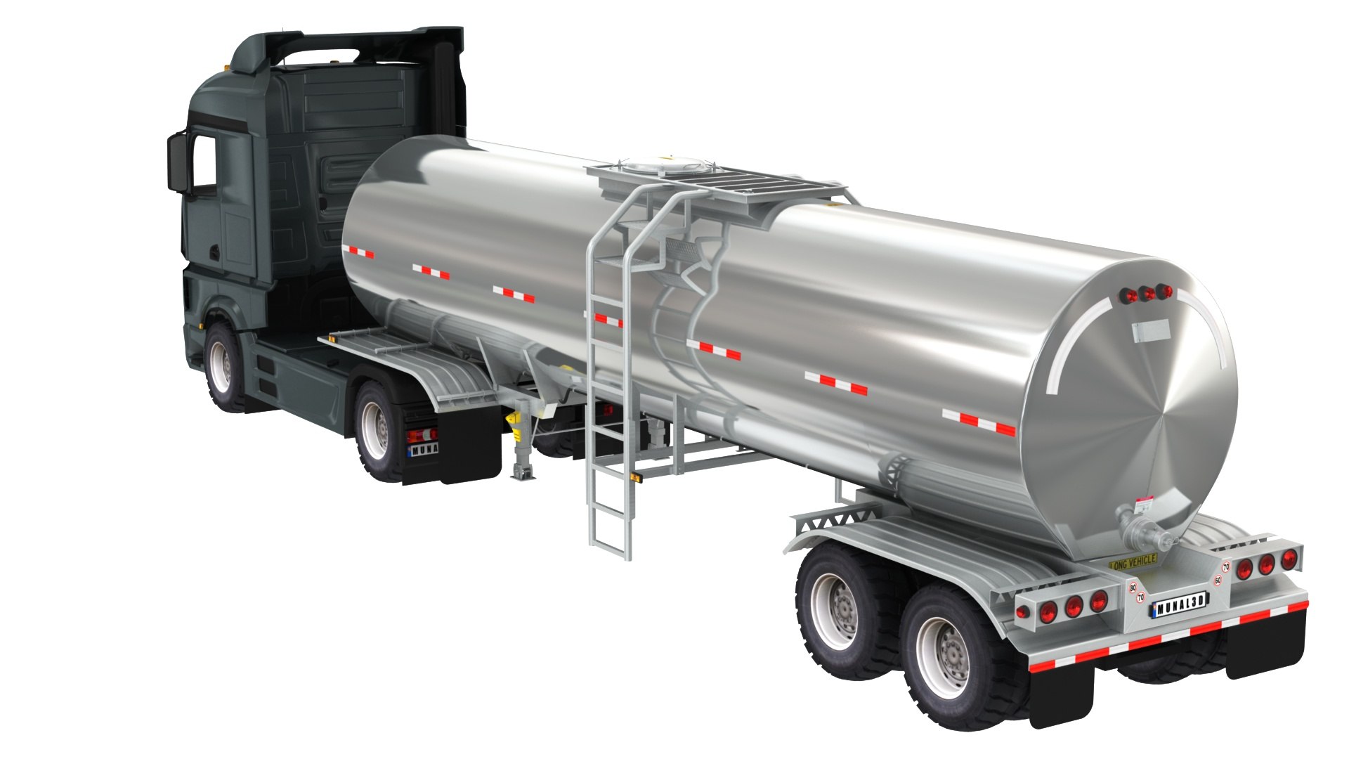 3D Model Semi Trailer And Tanker Truck - TurboSquid 2278956