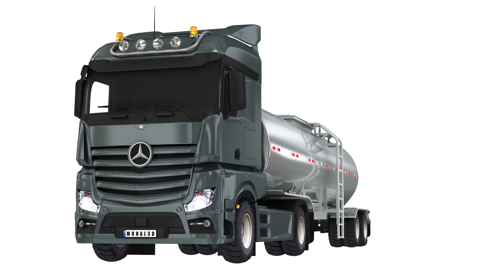 3D Model Semi Trailer And Tanker Truck - TurboSquid 2278956