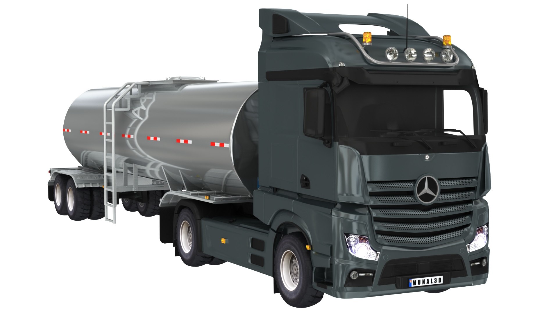 3D Model Semi Trailer And Tanker Truck - TurboSquid 2278956