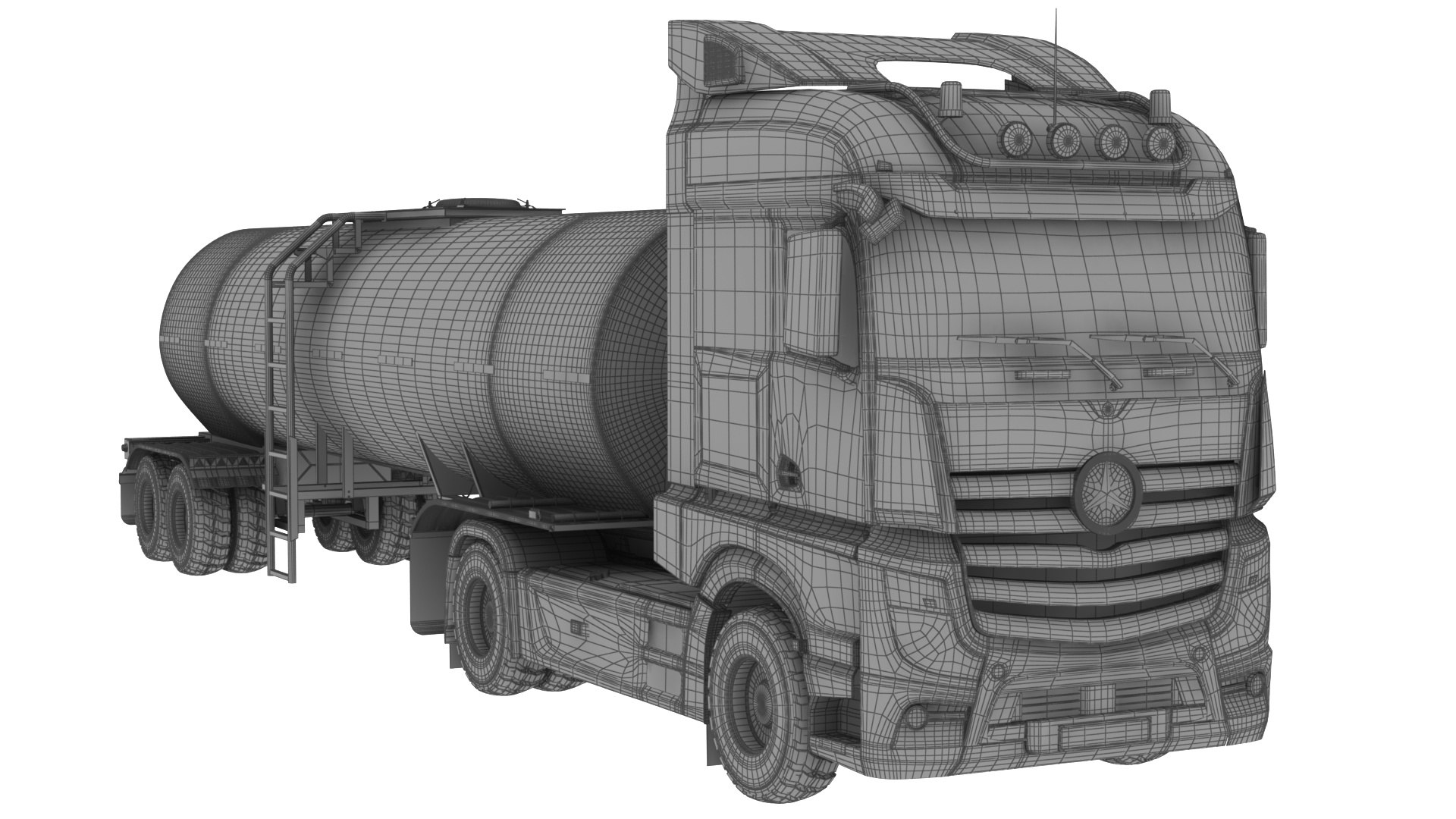 3D Model Semi Trailer And Tanker Truck - TurboSquid 2278956