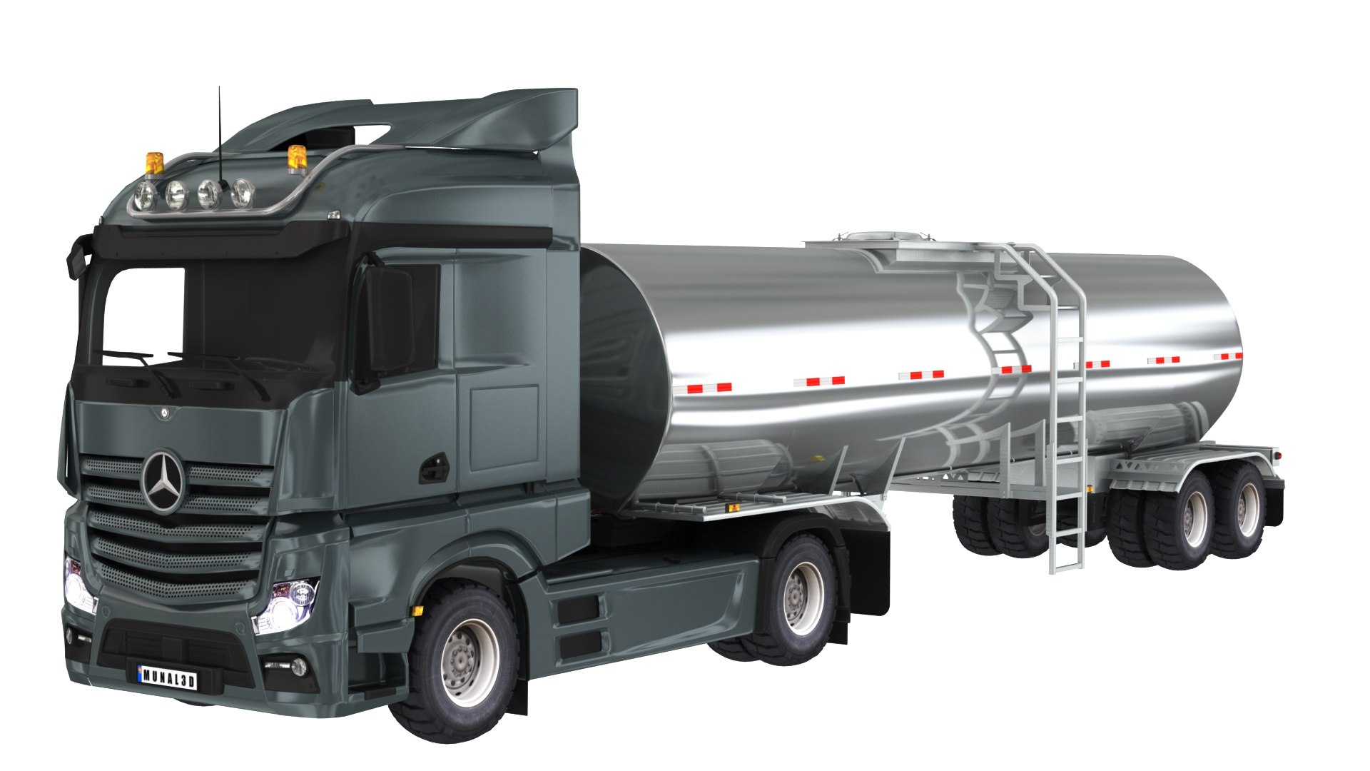 3D Model Semi Trailer And Tanker Truck - TurboSquid 2278956