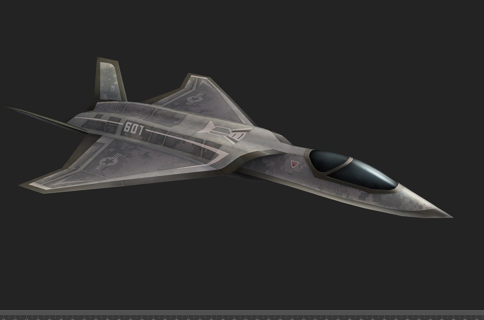 3D Model F-X NGAD Concept Aircraft Painted Game Model Low-poly 3D Model ...
