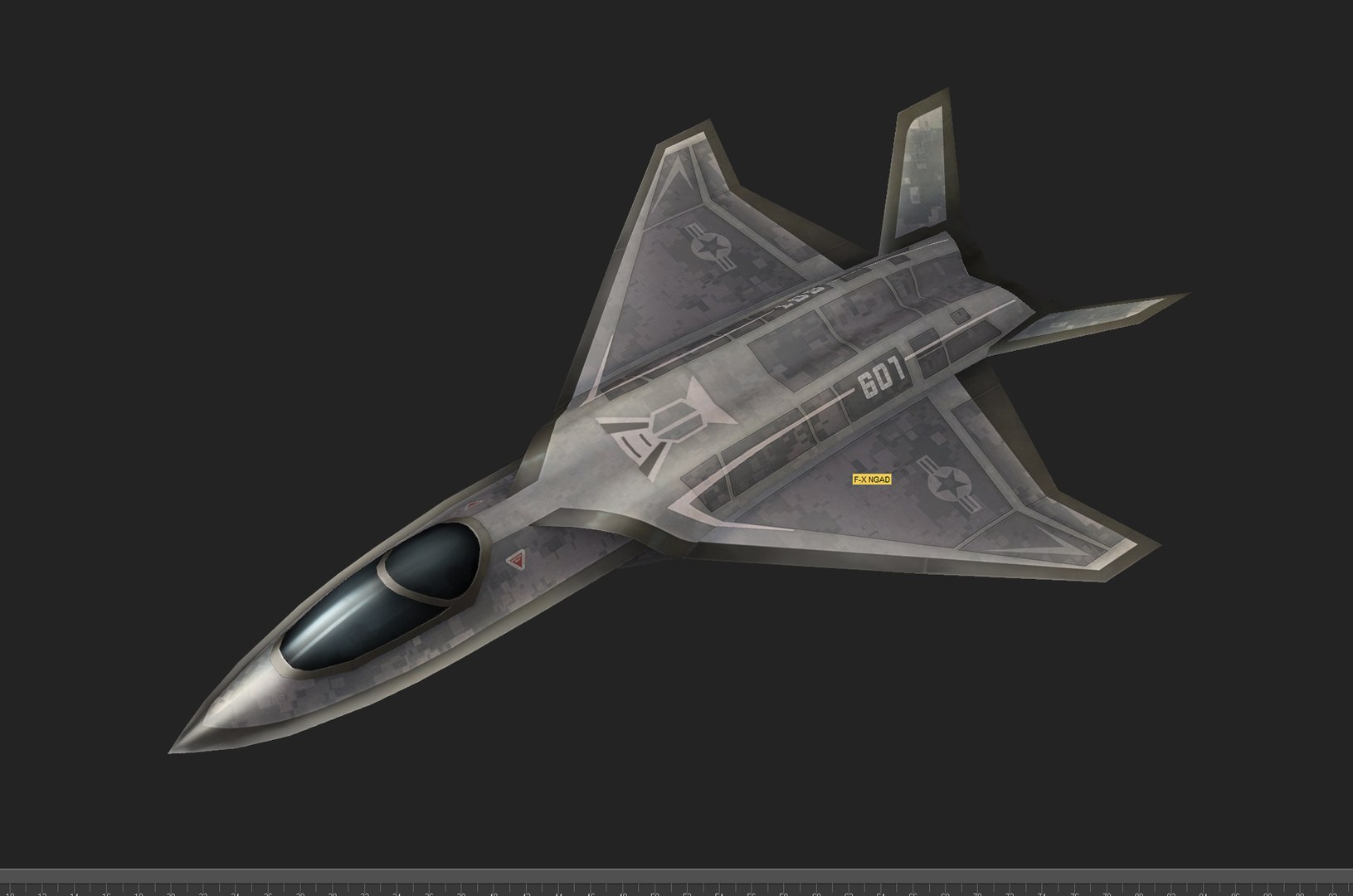 3D Model F-X NGAD Concept Aircraft Painted Game Model Low-poly 3D Model ...