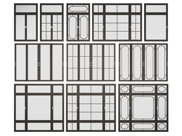 Neues Fensterkombinationsmodell im chinesischen Stil 3D-Modell ...