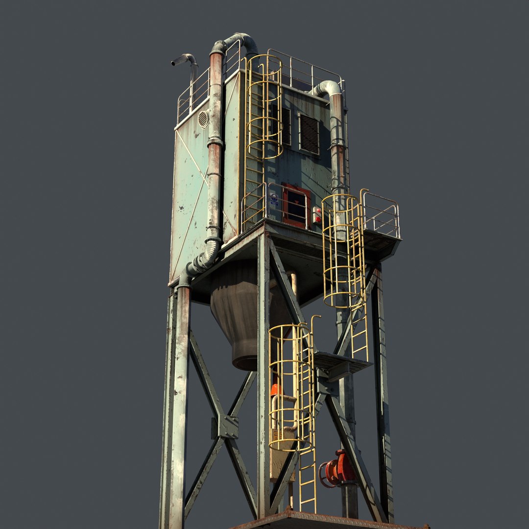 Industrial Hopper Structure Weathered 3D - TurboSquid 2418603