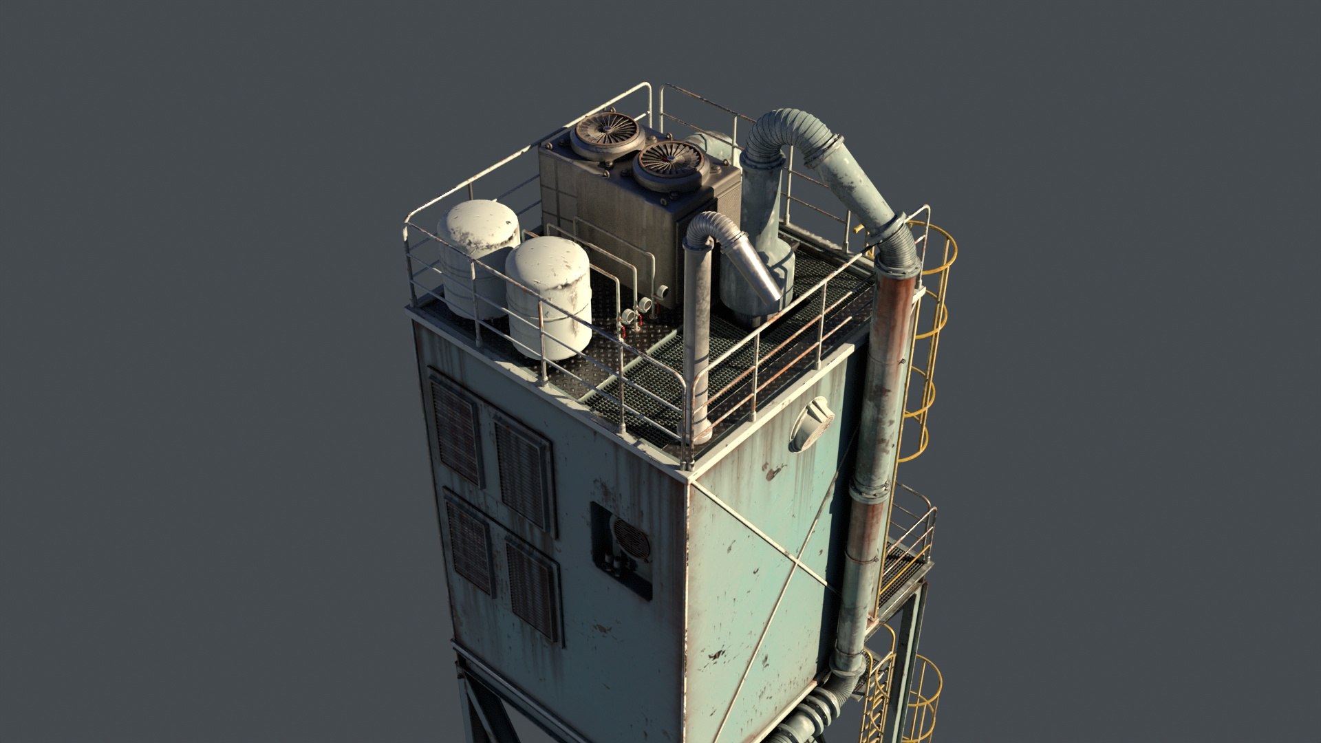 Industrial Hopper Structure Weathered 3D - TurboSquid 2418603