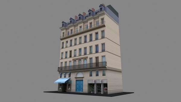 Typical Paris Apartment Building 13 model - TurboSquid 1778641