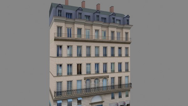 Typical Paris Apartment Building 13 model - TurboSquid 1778641