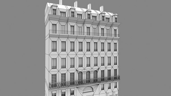 Typical Paris Apartment Building 13 model - TurboSquid 1778641
