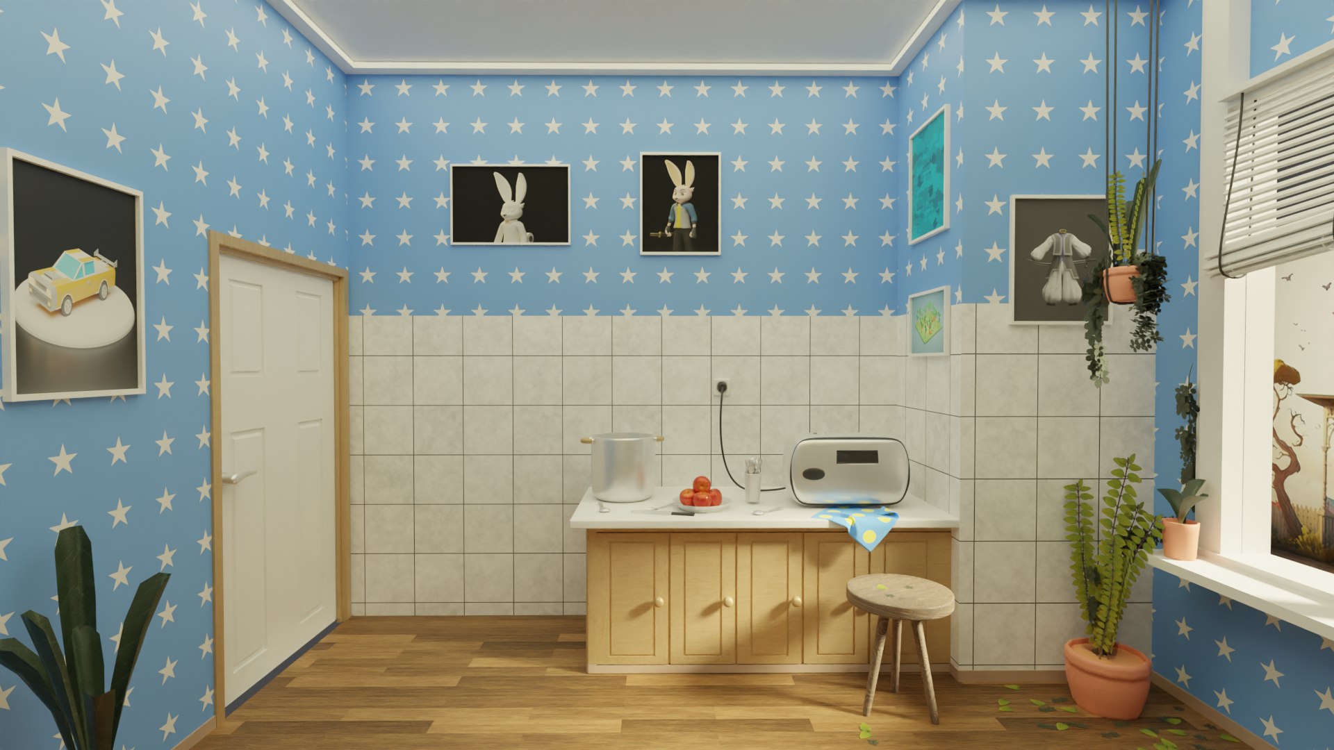 3D Home Kitchen Interior Environment Cartoon Style Model - TurboSquid ...