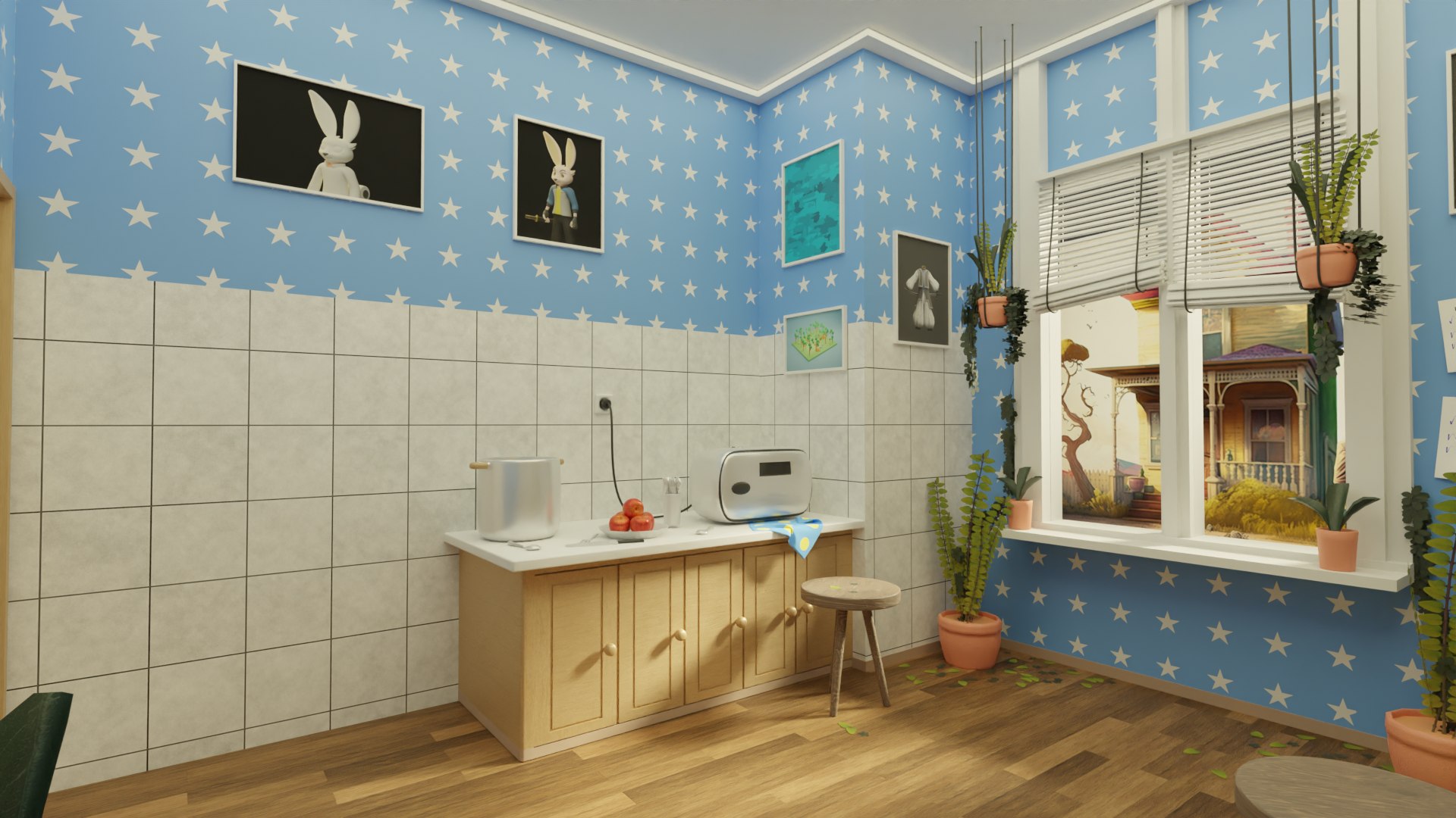 3D Home Kitchen Interior Environment Cartoon Style Model - TurboSquid ...