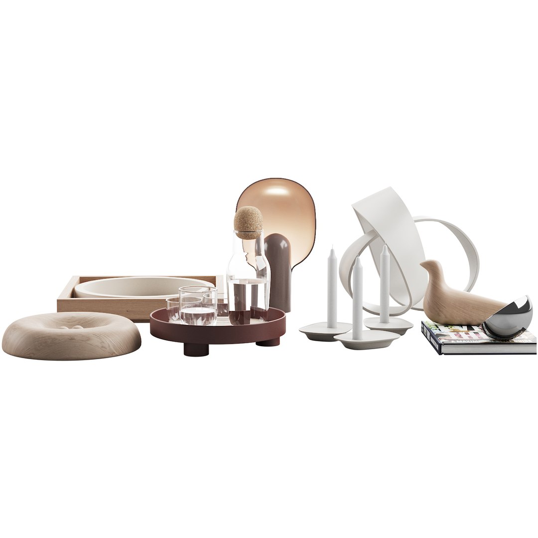 006 Living Contemporary Nature Accessories Decor Set 3D Model ...