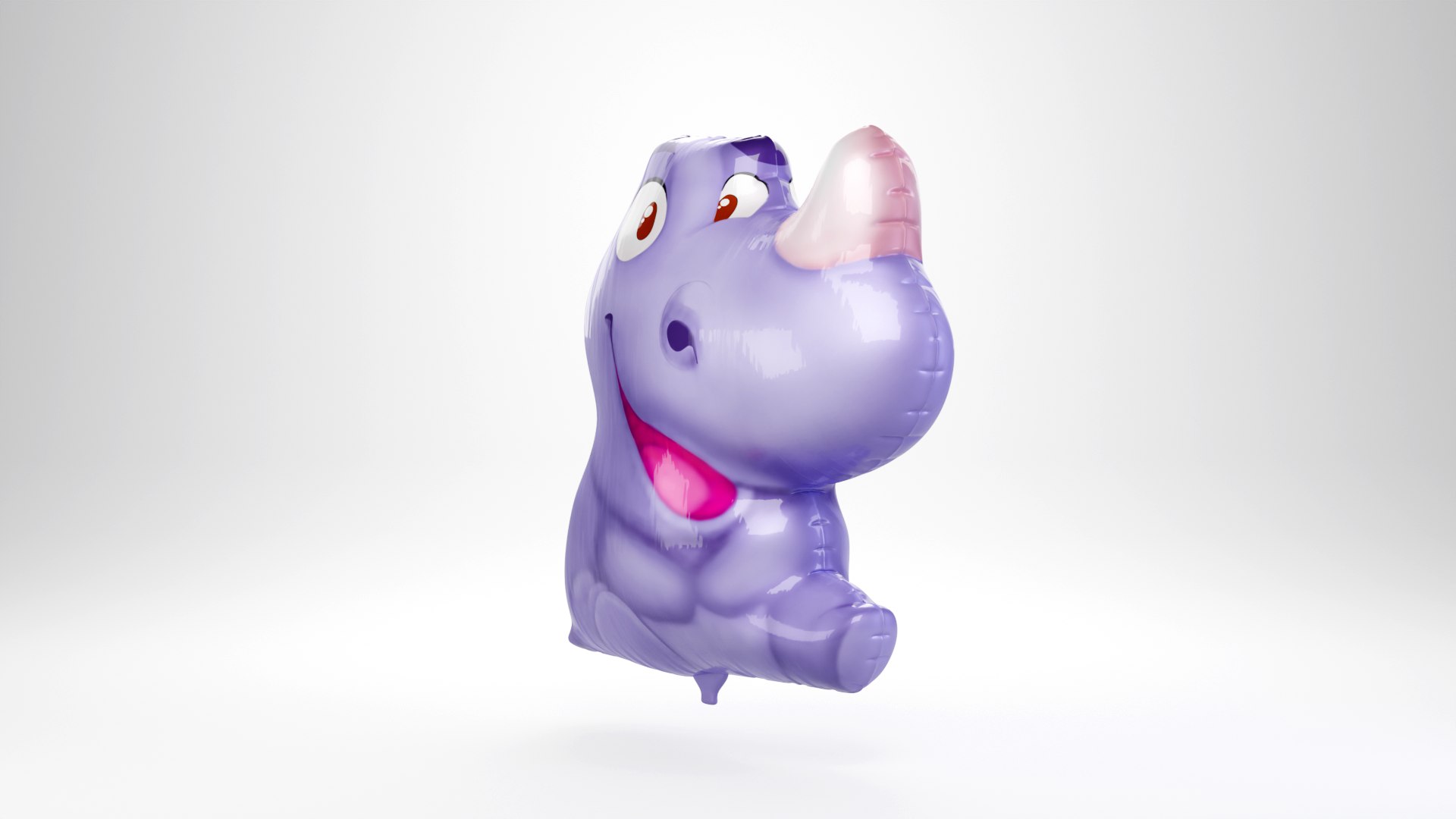Cute Hippopotamus Balloon 3D Model - TurboSquid 1913204