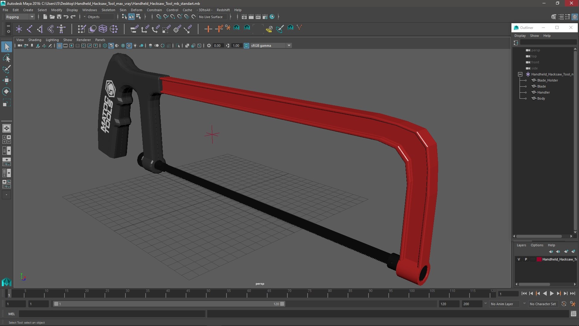Handheld Hacksaw Tool 3D Model - TurboSquid 2183972