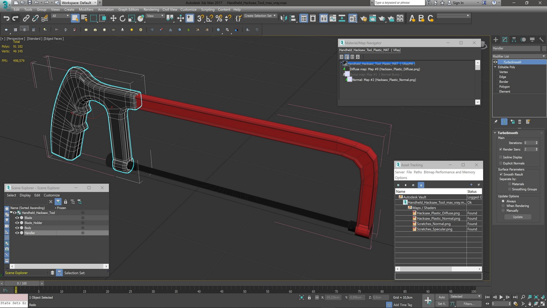 Handheld Hacksaw Tool 3D Model - TurboSquid 2183972